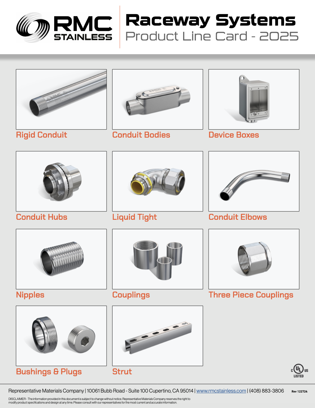 RMC Literature – RMC Stainless Steel Raceway Systems